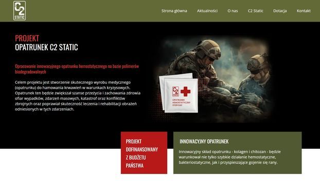 Dla inwestorów, pomysł na inwestycję. Projekt C2 Static: innowacyjny opatrunek pola walki